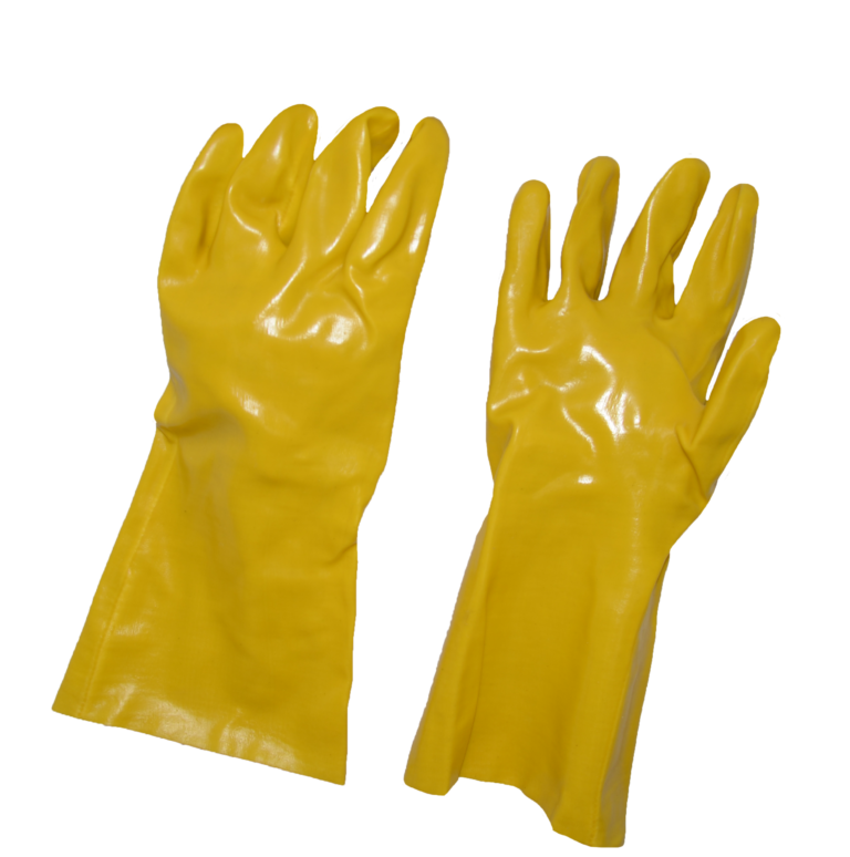 Yellow PVC 14″ interlock lined,smooth finish. – Seattle Glove